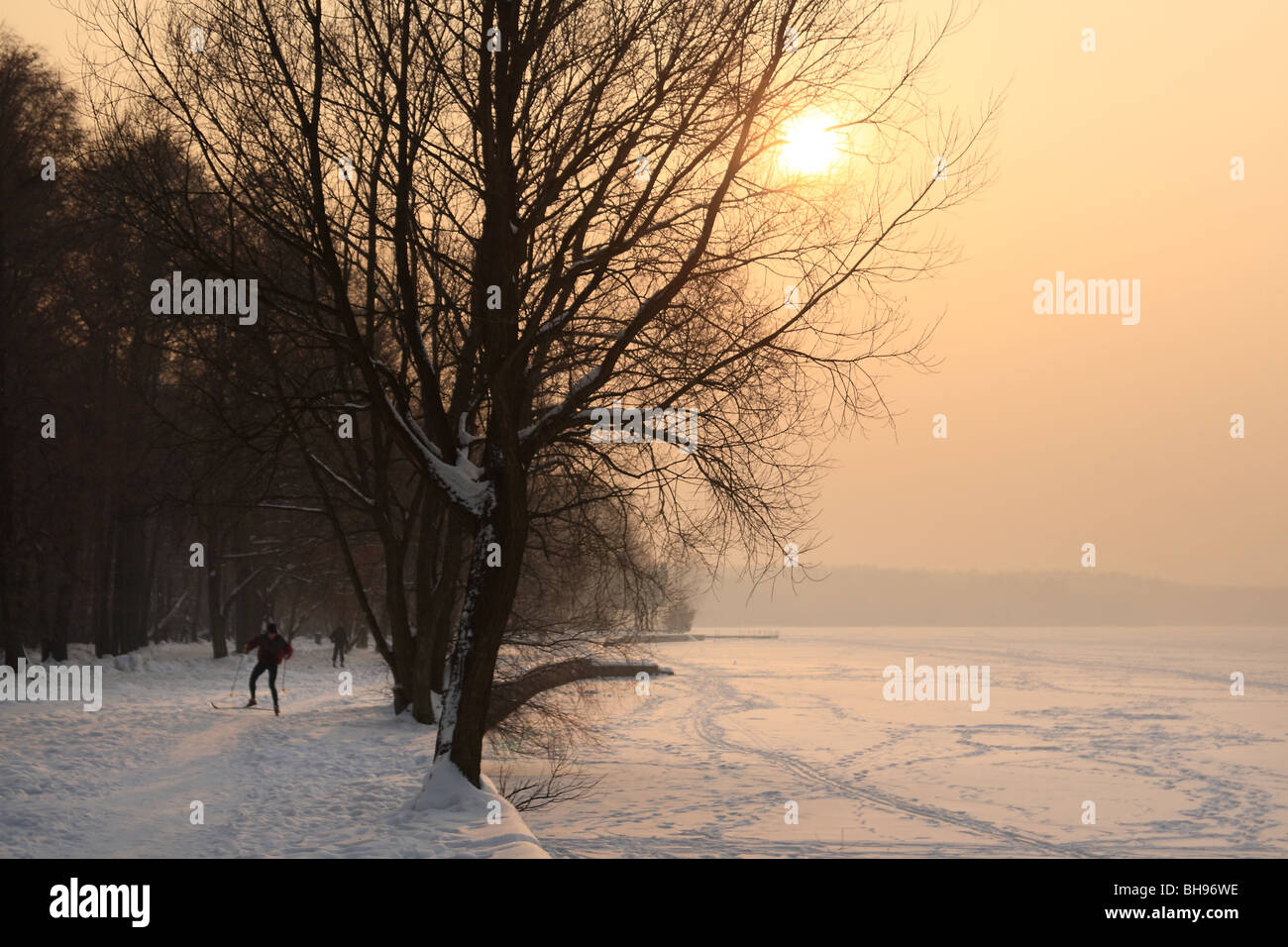 Winter scenic landscape - frozen lake in Poland Stock Photo - Alamy