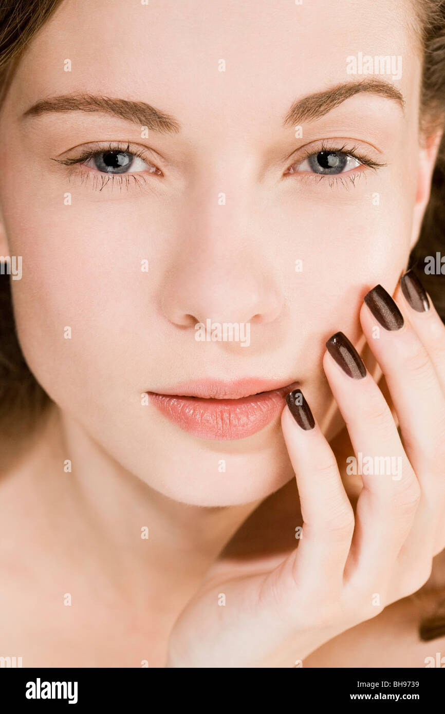 portrait of young woman with natural makeup Stock Photo - Alamy