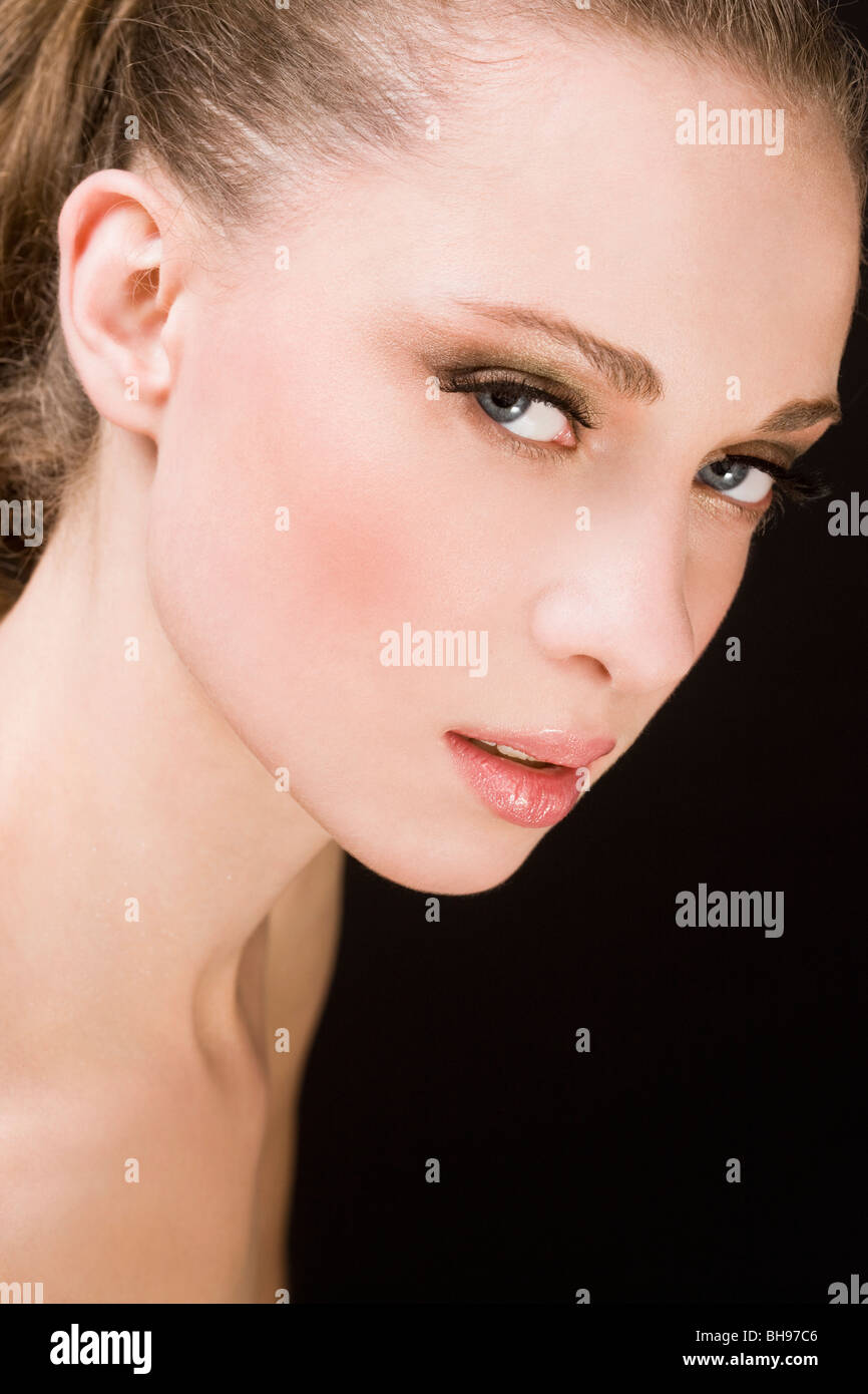 beauty woman with fake eye lashes Stock Photo - Alamy