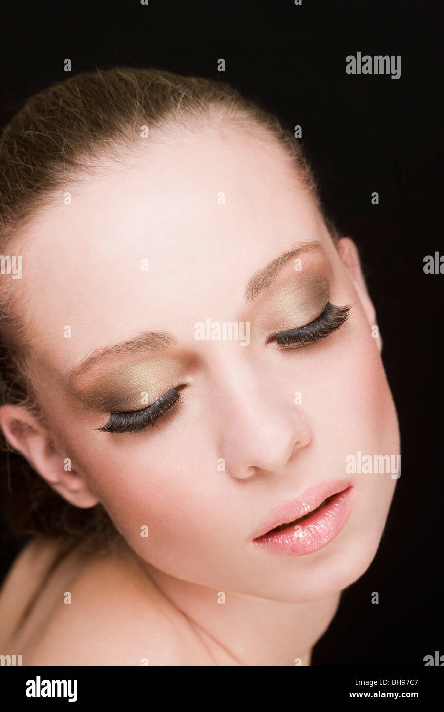 beauty woman with fake eye lashes Stock Photo - Alamy