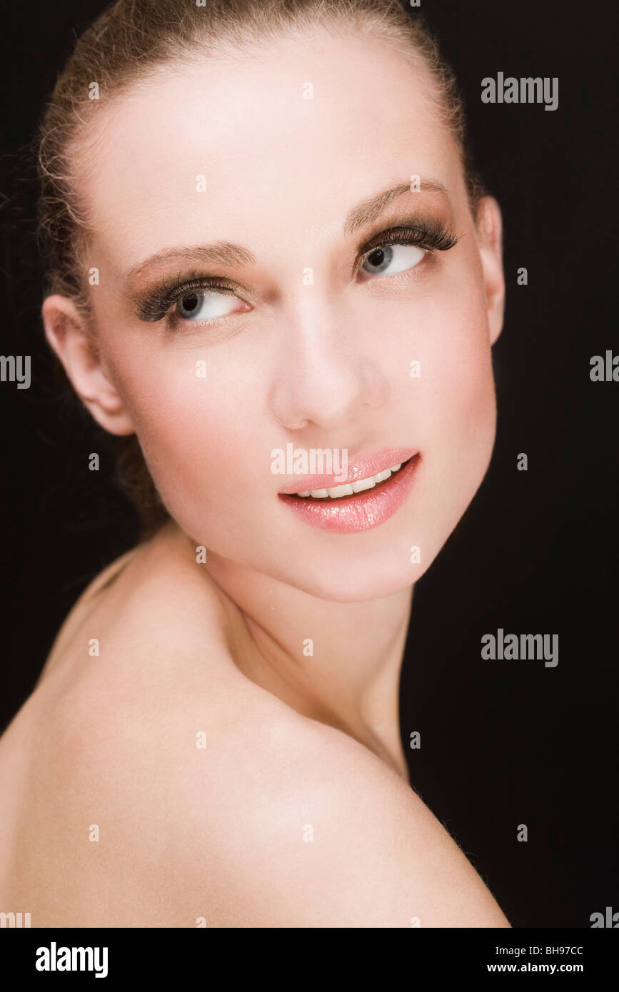 beauty woman with fake eye lashes Stock Photo - Alamy