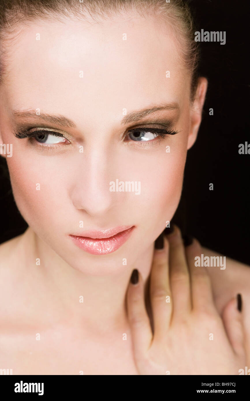 beauty woman with fake eye lashes Stock Photo - Alamy