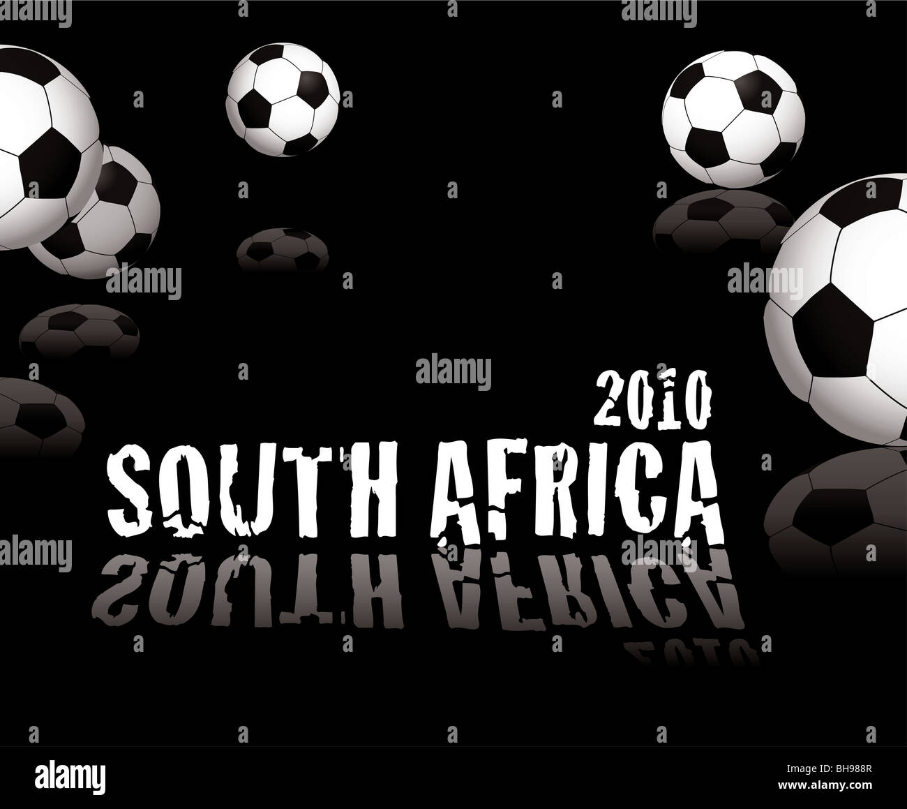 World cup football concept for south africa with reflection Stock Photo ...