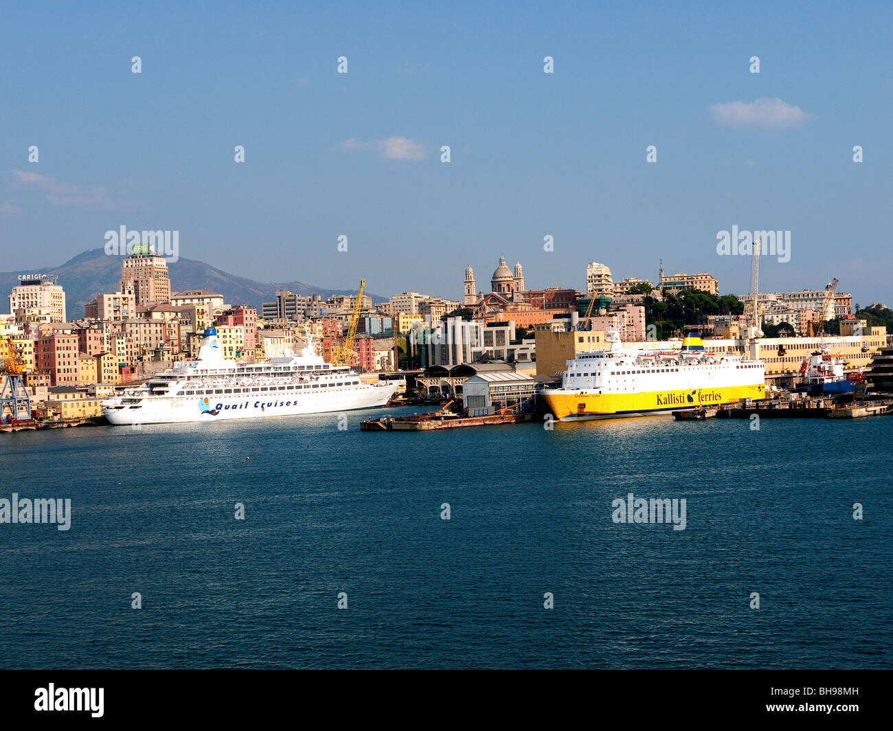 Cruise Ships in Genoa Harbour, Italy Stock Photo - Alamy