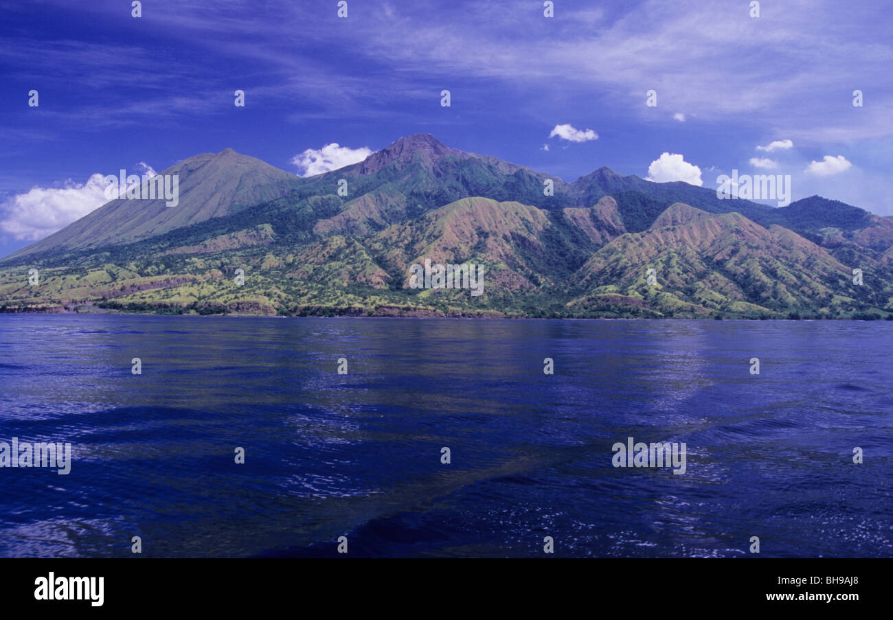 Volcanic island in the Flores Sea. Komodo National Park. Indonesia ...
