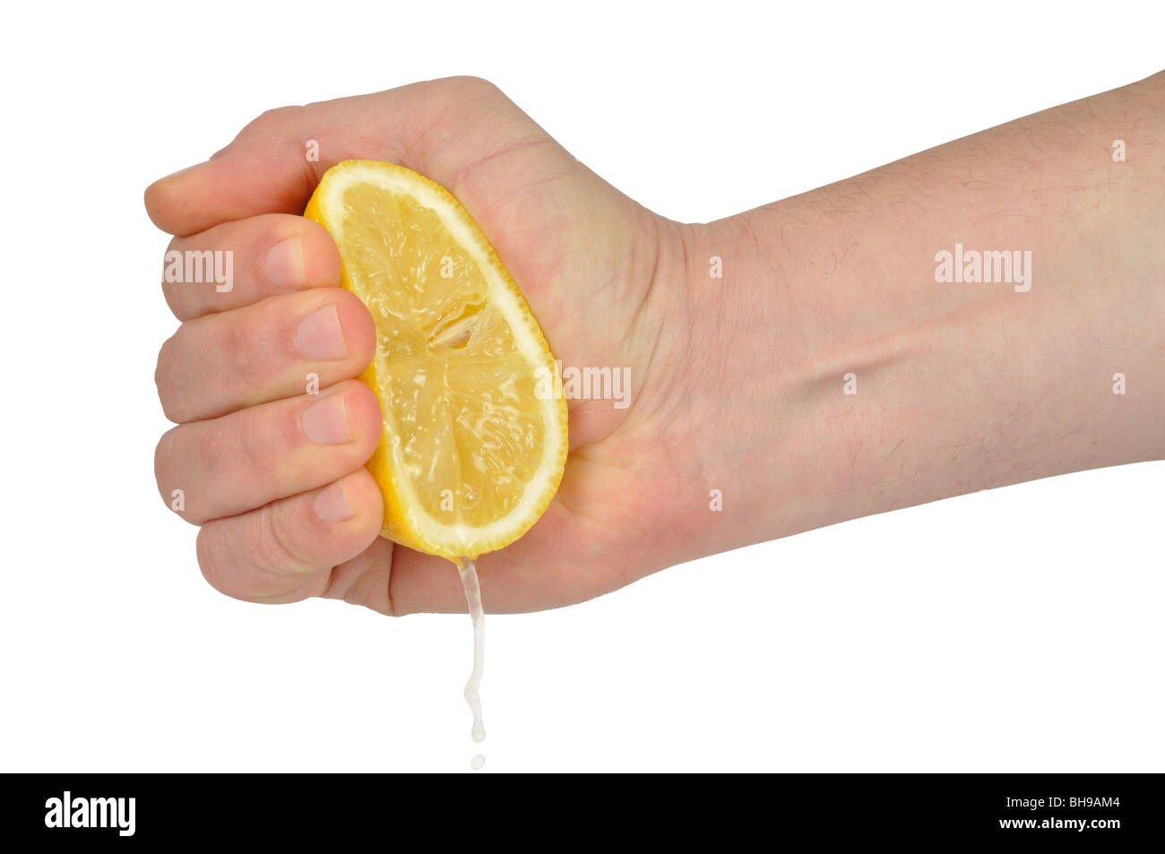 Hand with Lemon Stock Photo - Alamy