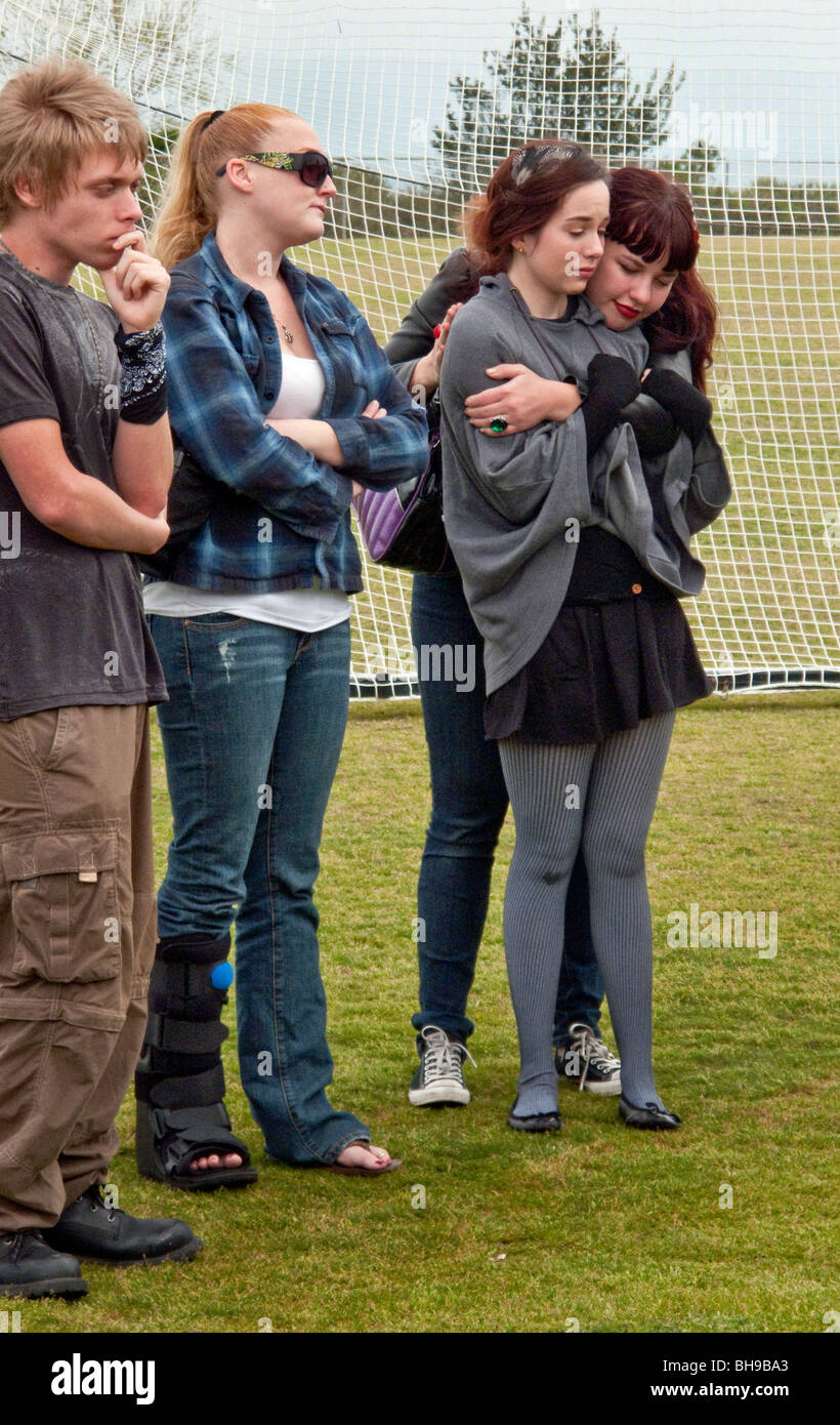 Grief mourning hugging hi-res stock photography and images - Alamy