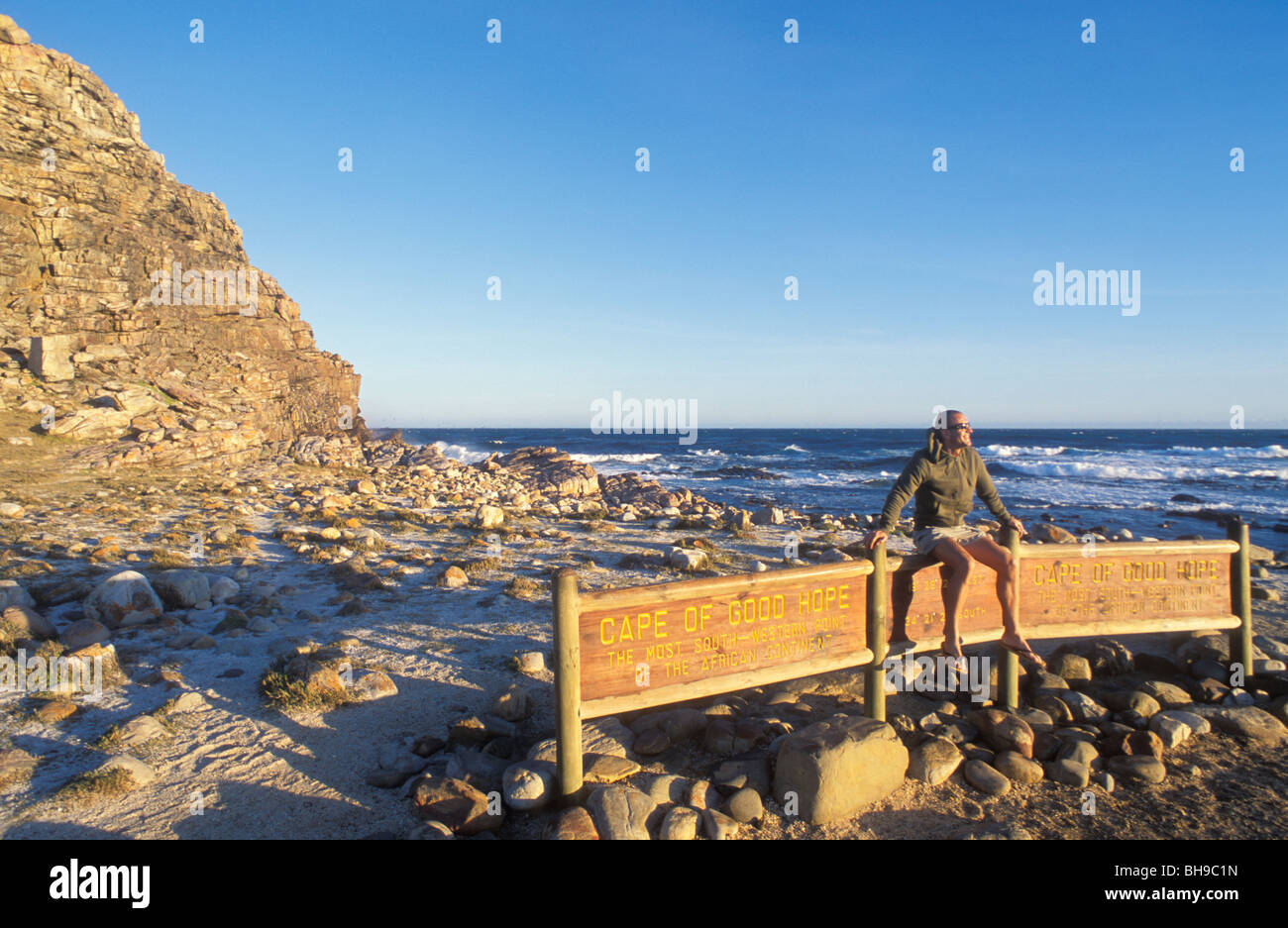 LANDMARK EMBLEM AT CAPE OF GOOD HOPE, CAPE TOWN, CAPETOWN, SOUTH AFRICA ...