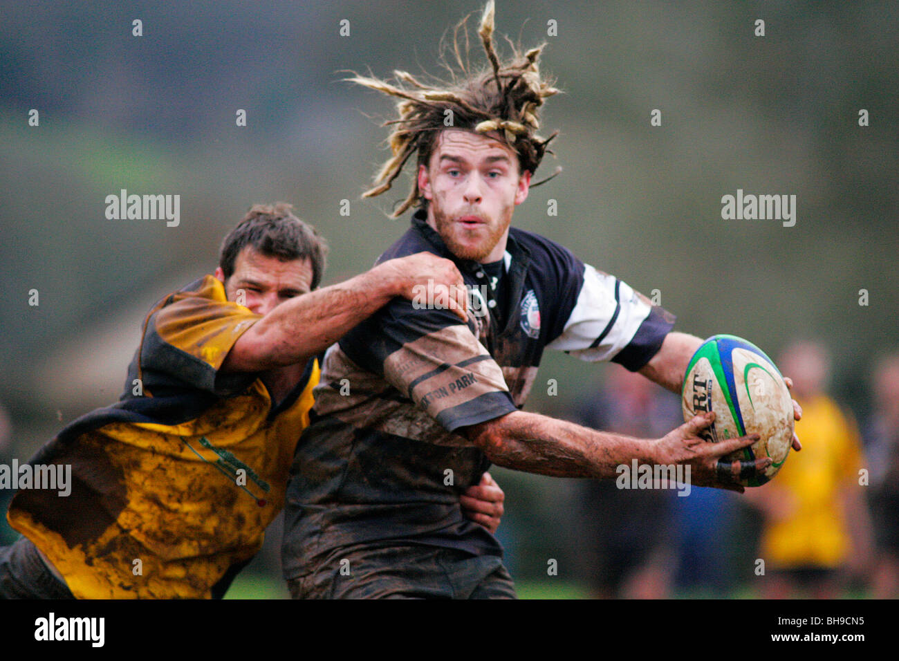 Rugby tackle during a match Stock Photo - Alamy