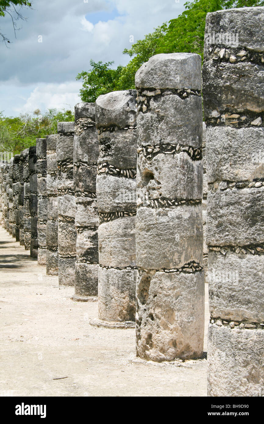 Poles in Mayan Ruin, Chichen Itza / Yucatan, Mexico Stock Photo - Alamy