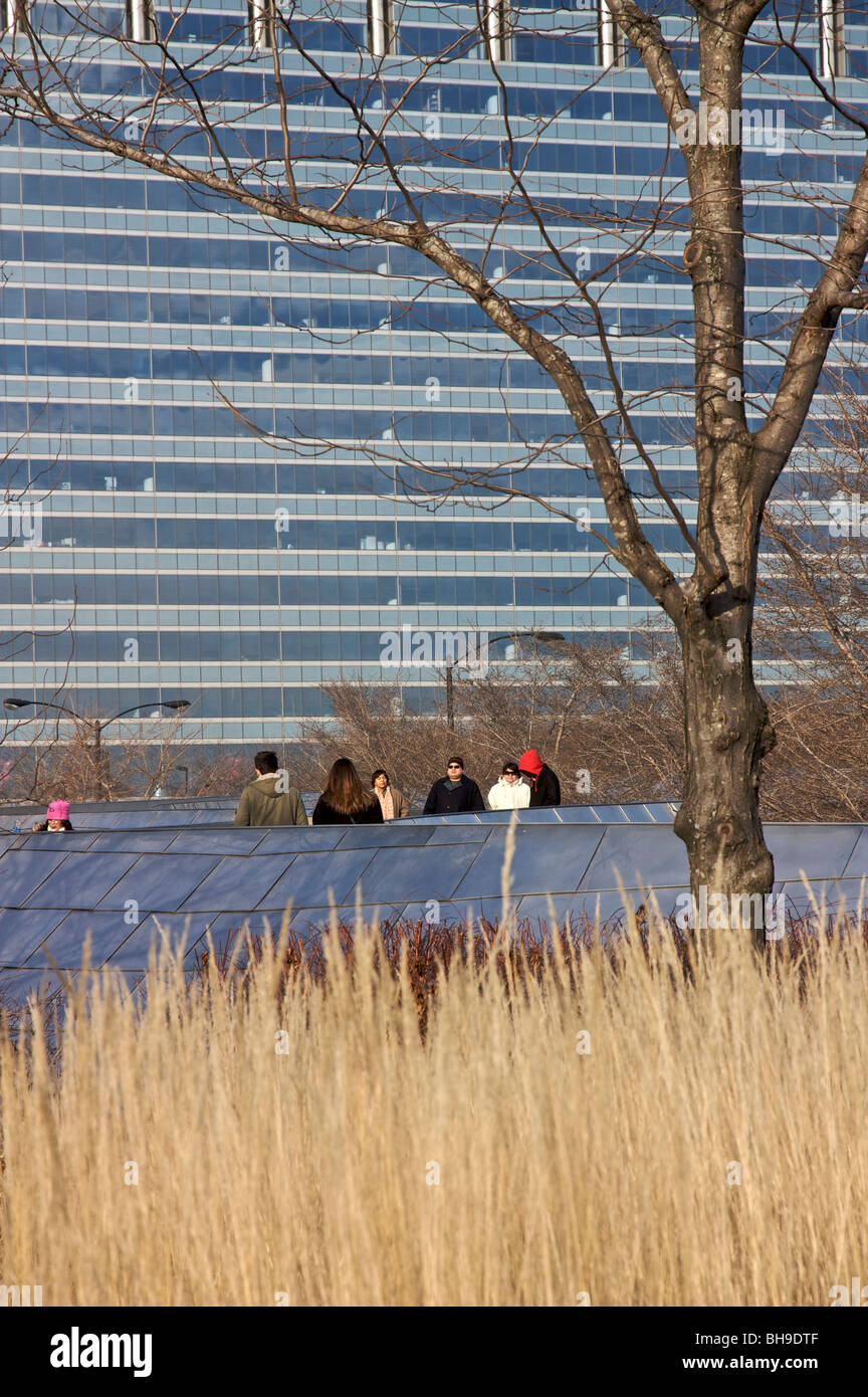 The BP Bridge. Millennium Park Chicago Stock Photo - Alamy