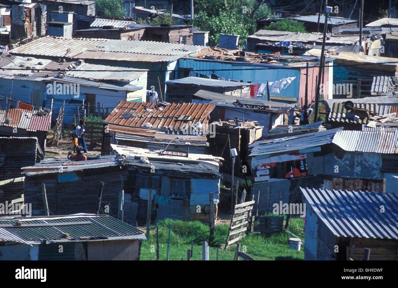 SHANTIES AT TOWNSHIP NYANGA, CABINS, HUTS, CAPE TOWN, CAPETOWN, SOUTH ...