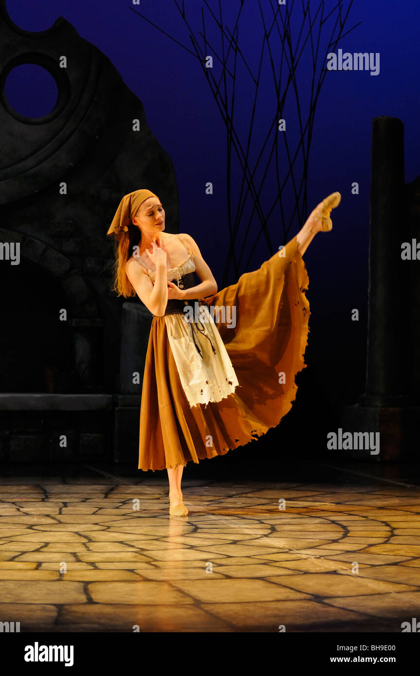 Sad Cinderella in rags dancing in Ballet Jorgen production of the folk ...