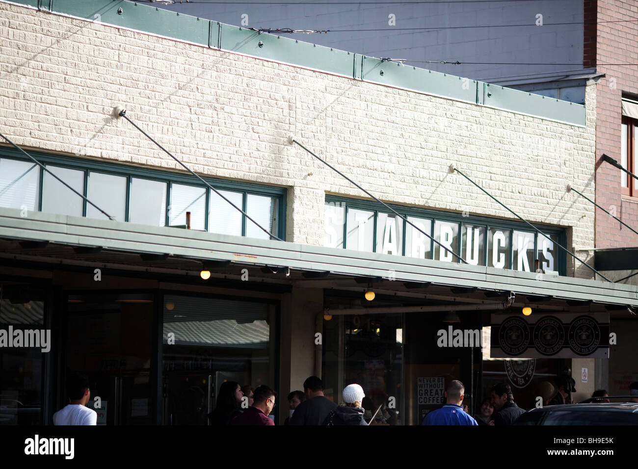The first Starbucks at Seattle's Pike Place Market, Washington, USA ...