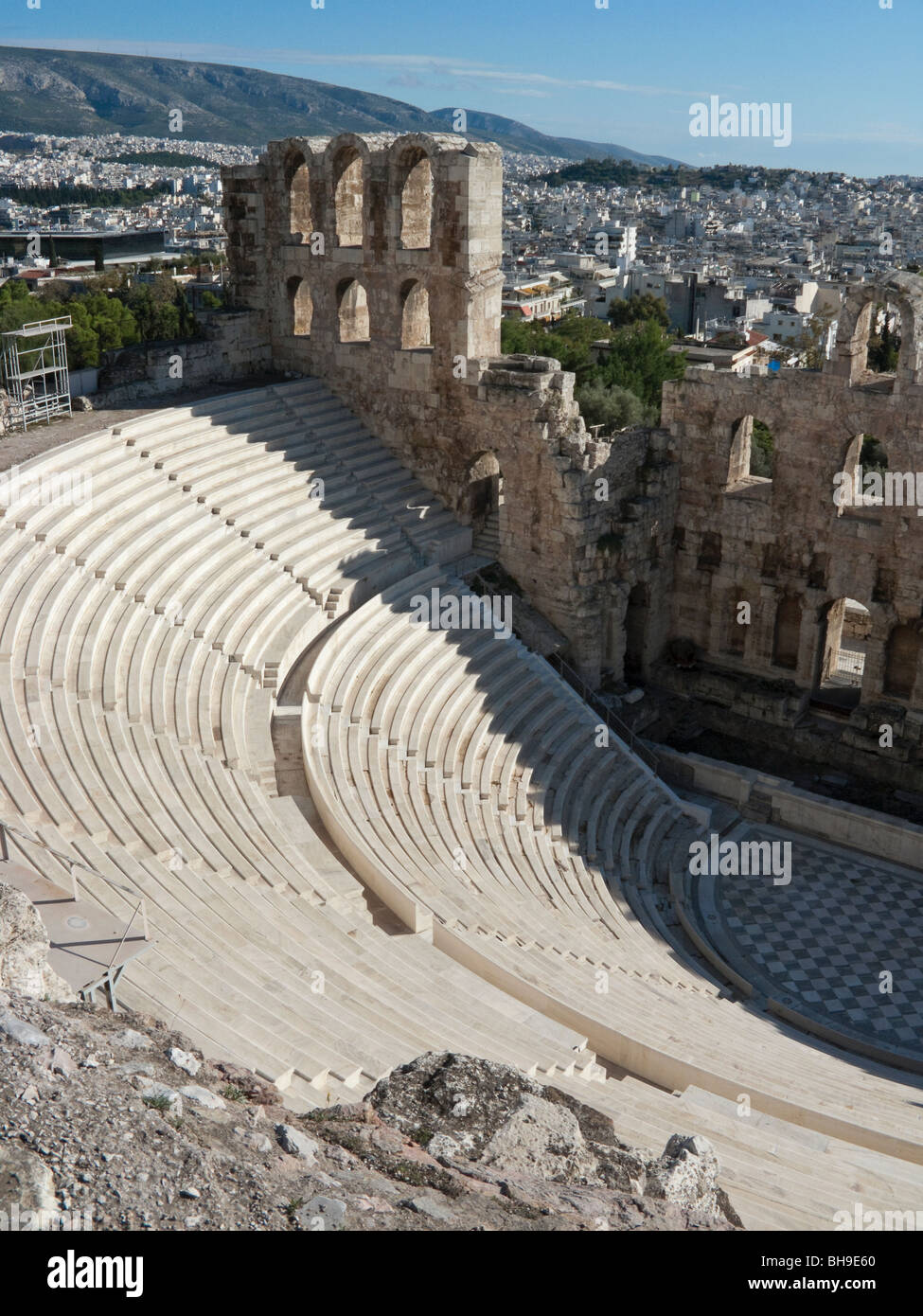 Irodio Theater on The Acropolis in Athens Greece Stock Photo - Alamy