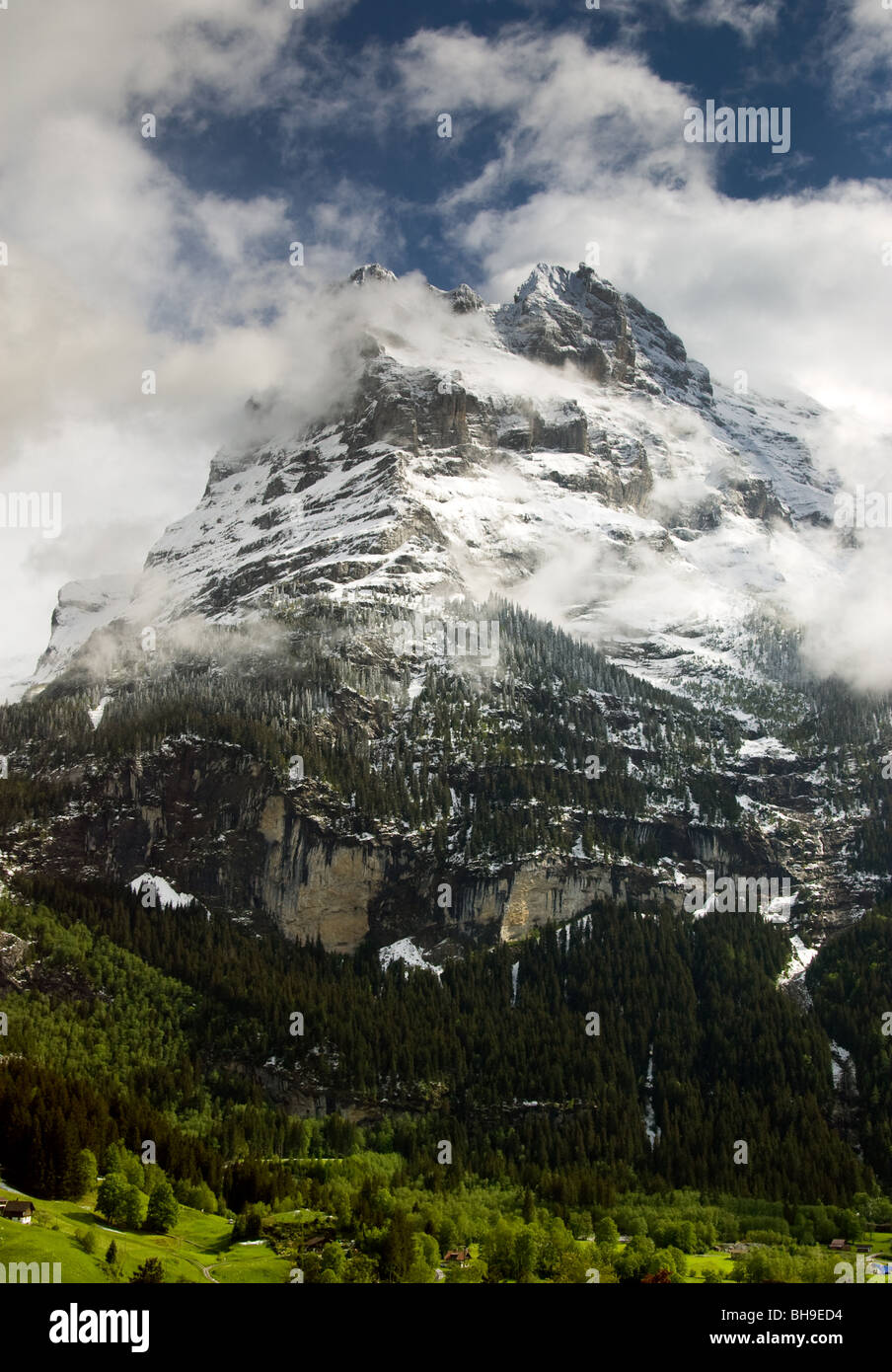 Eiger Summit from Grindelwald Stock Photo - Alamy
