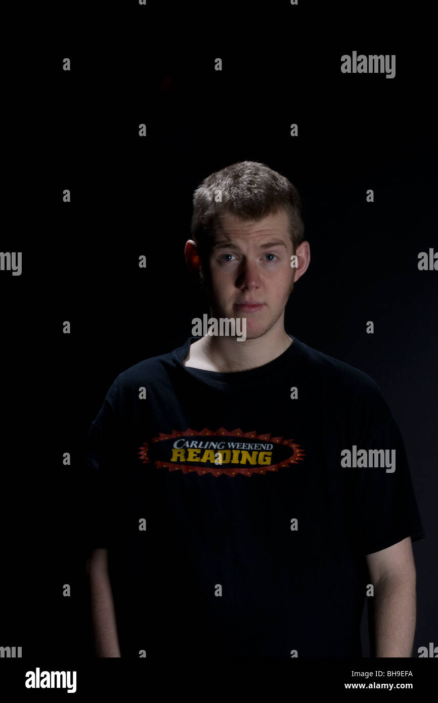 Man in photographic studio pulling facial expression Stock Photo - Alamy