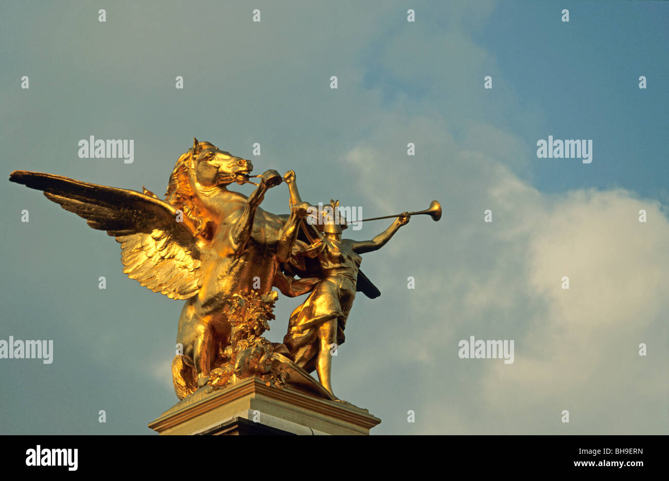 Statue on the Alexander III Bridge; Paris; France Stock Photo - Alamy