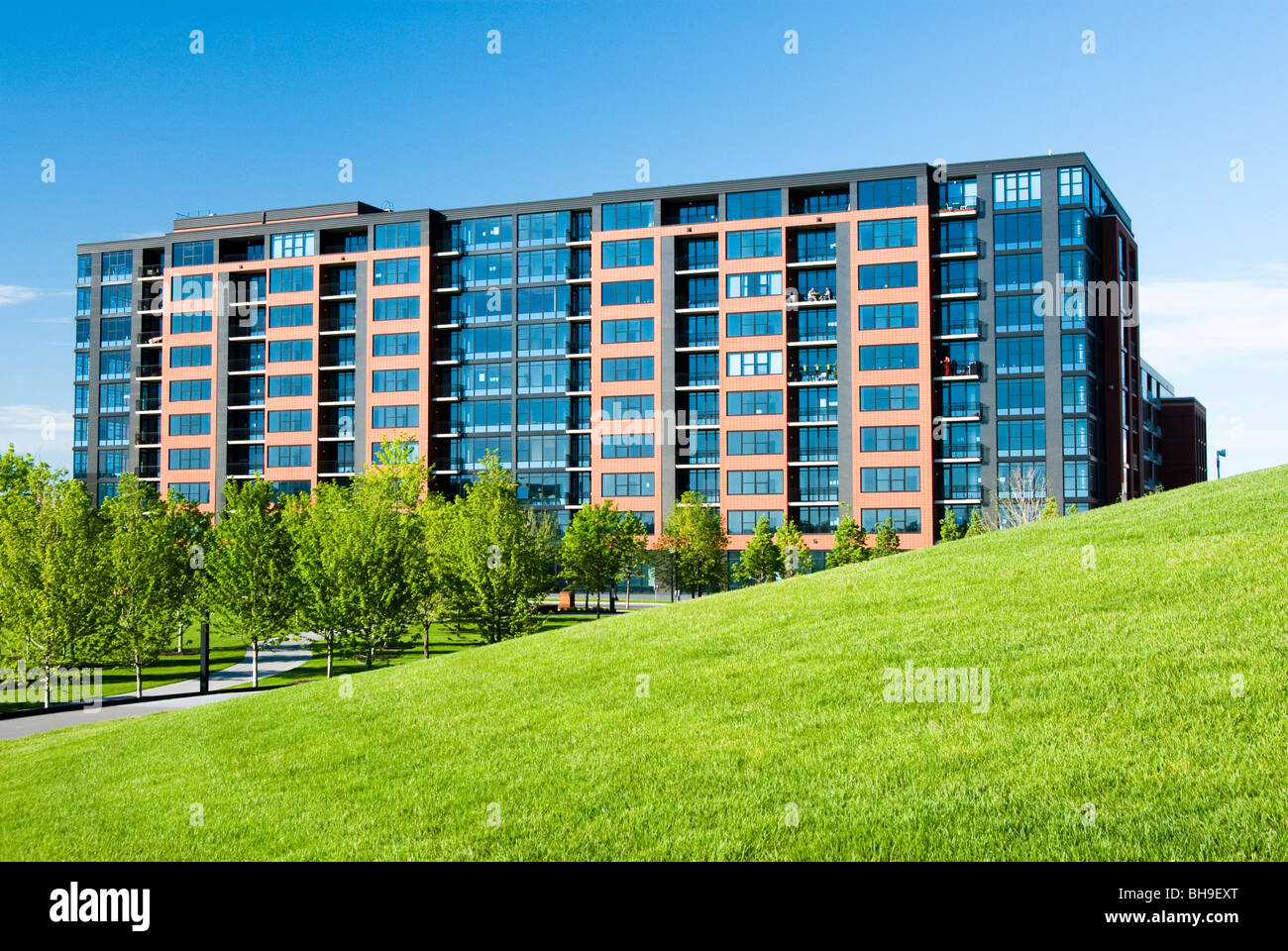 High rise balconies apartment building urban hi-res stock photography ...
