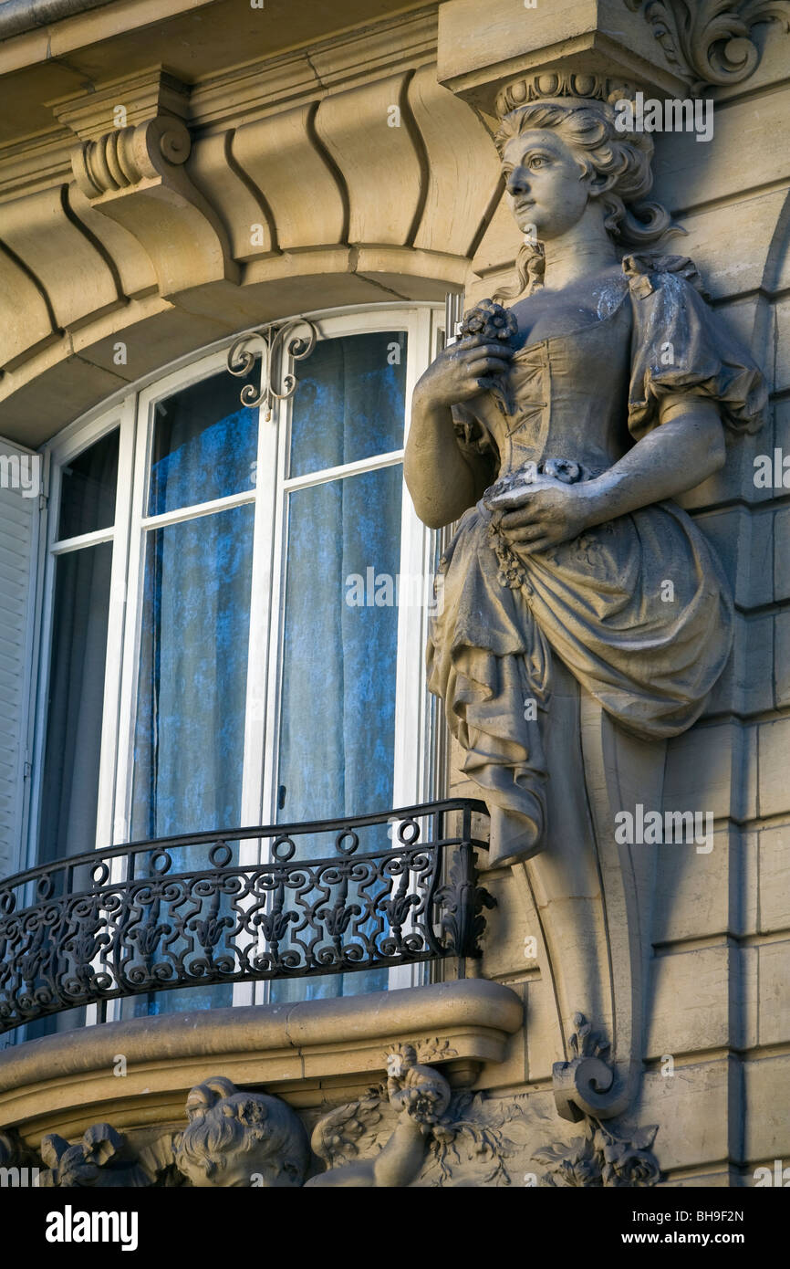 Decoration of a window, Paris, France Stock Photo - Alamy