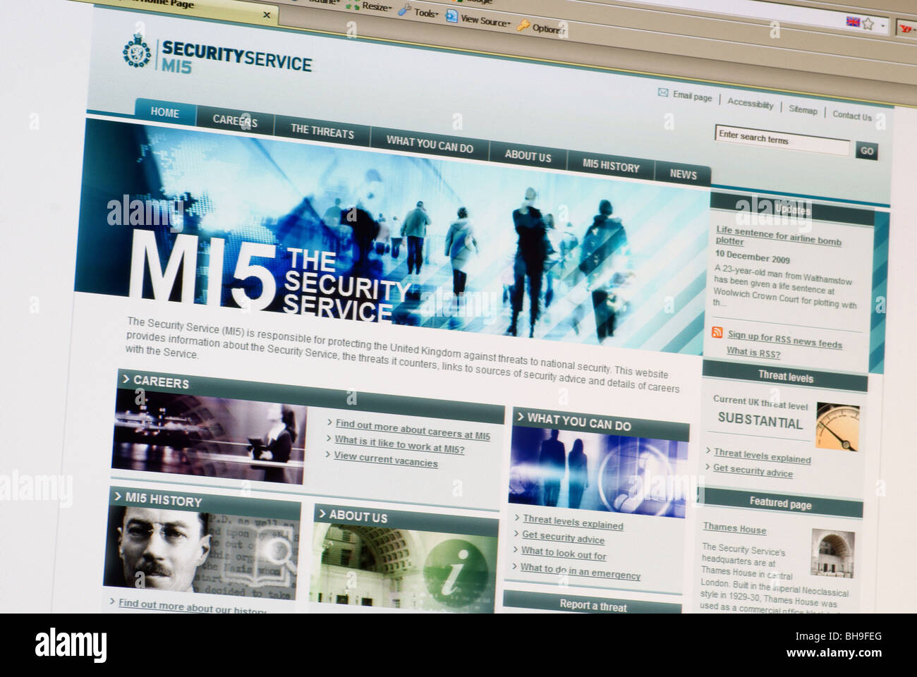 Mi5 security service website hi-res stock photography and images - Alamy