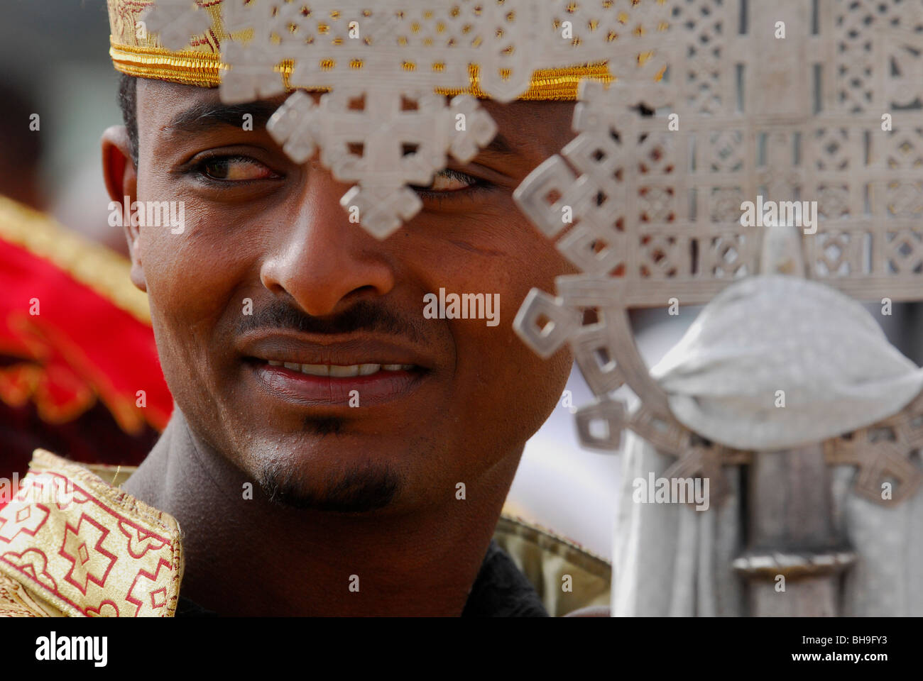 Young Ethiopian Christian man dressed for festival Stock Photo - Alamy