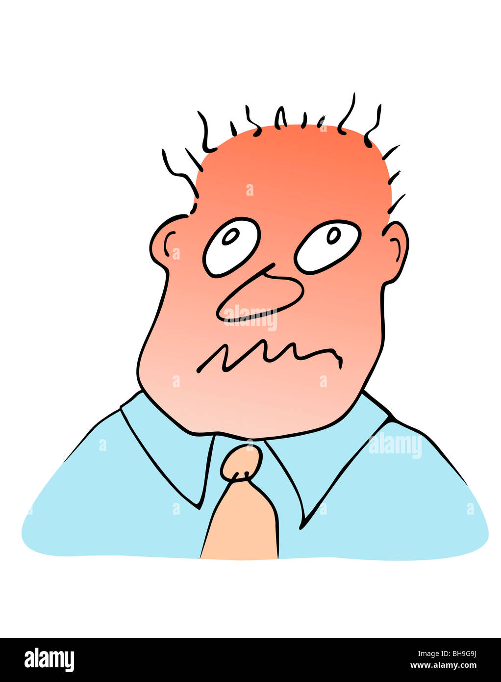 face of man - stress reaction Stock Photo - Alamy