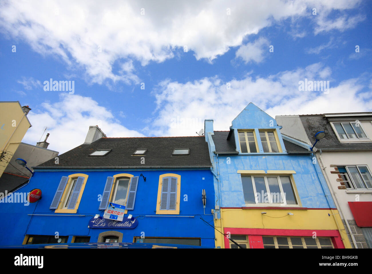 French houses painted with bright different colours Stock Photo - Alamy