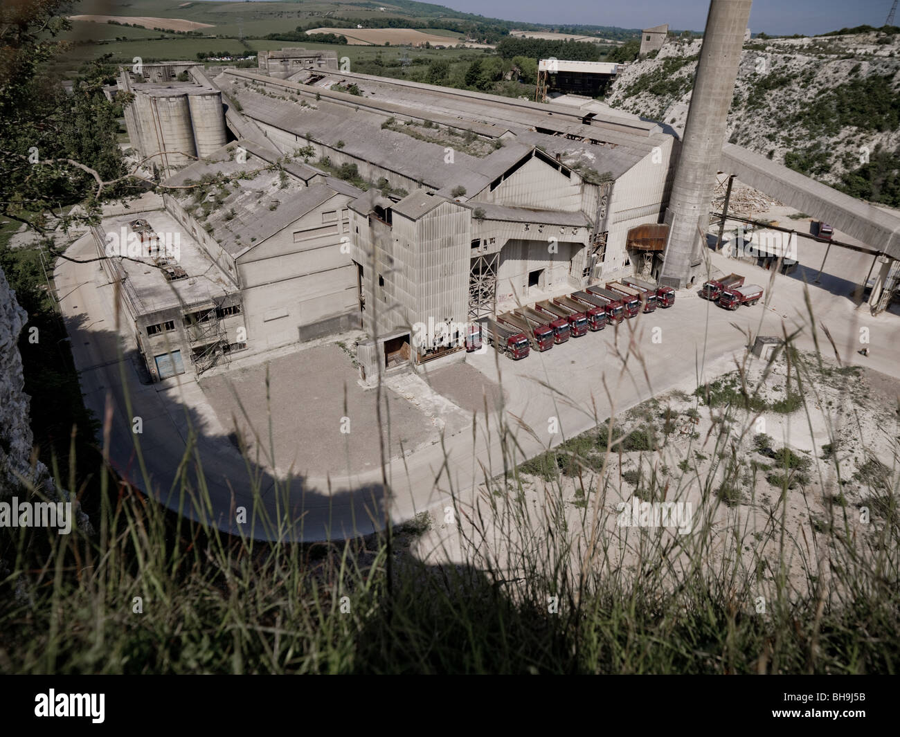 closed down cement works, abandoned industrial building. used as ...