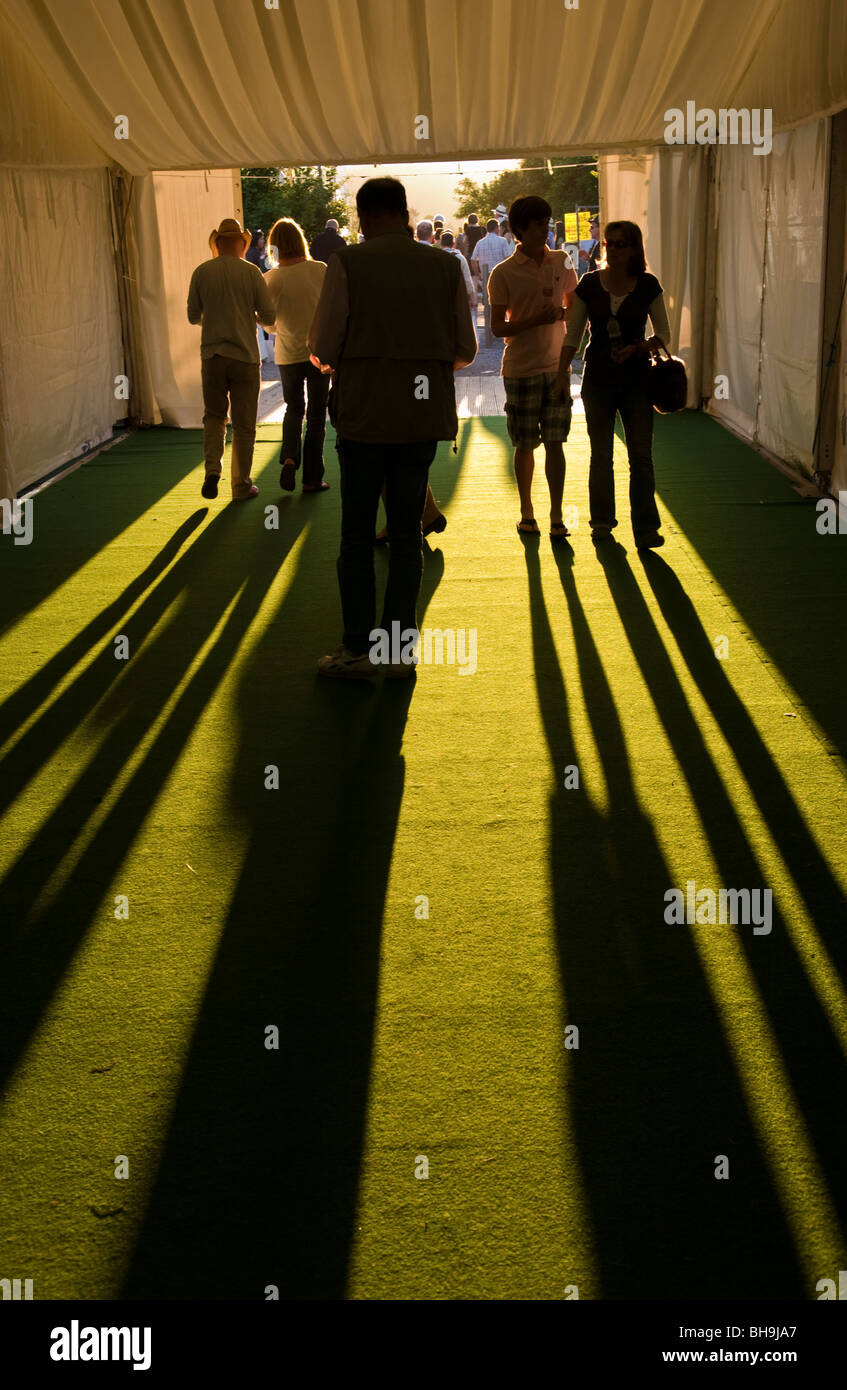 Shadows at entrance in sunshine at Hay Festival 2009 Stock Photo - Alamy