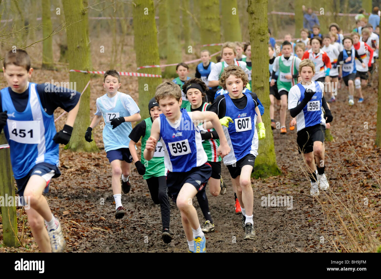 Schools inter-country X-country running race Stock Photo - Alamy