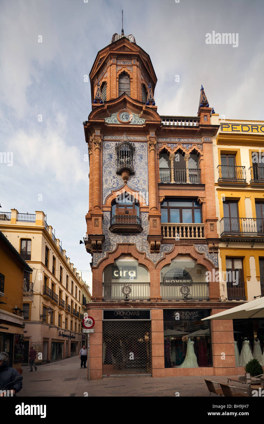 20th century building in central Seville, Andalusia, Spain Stock Photo ...
