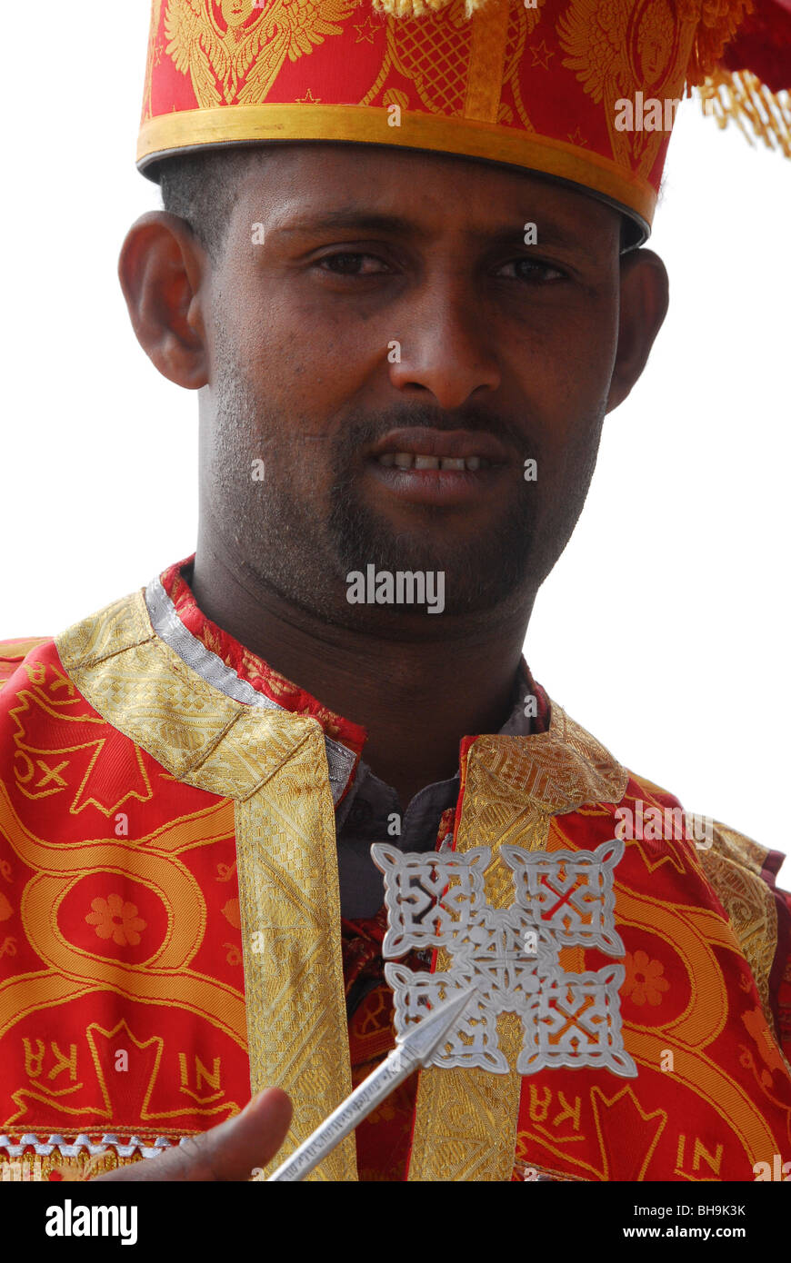 Young Ethiopian Christian man dressed for festival Stock Photo - Alamy