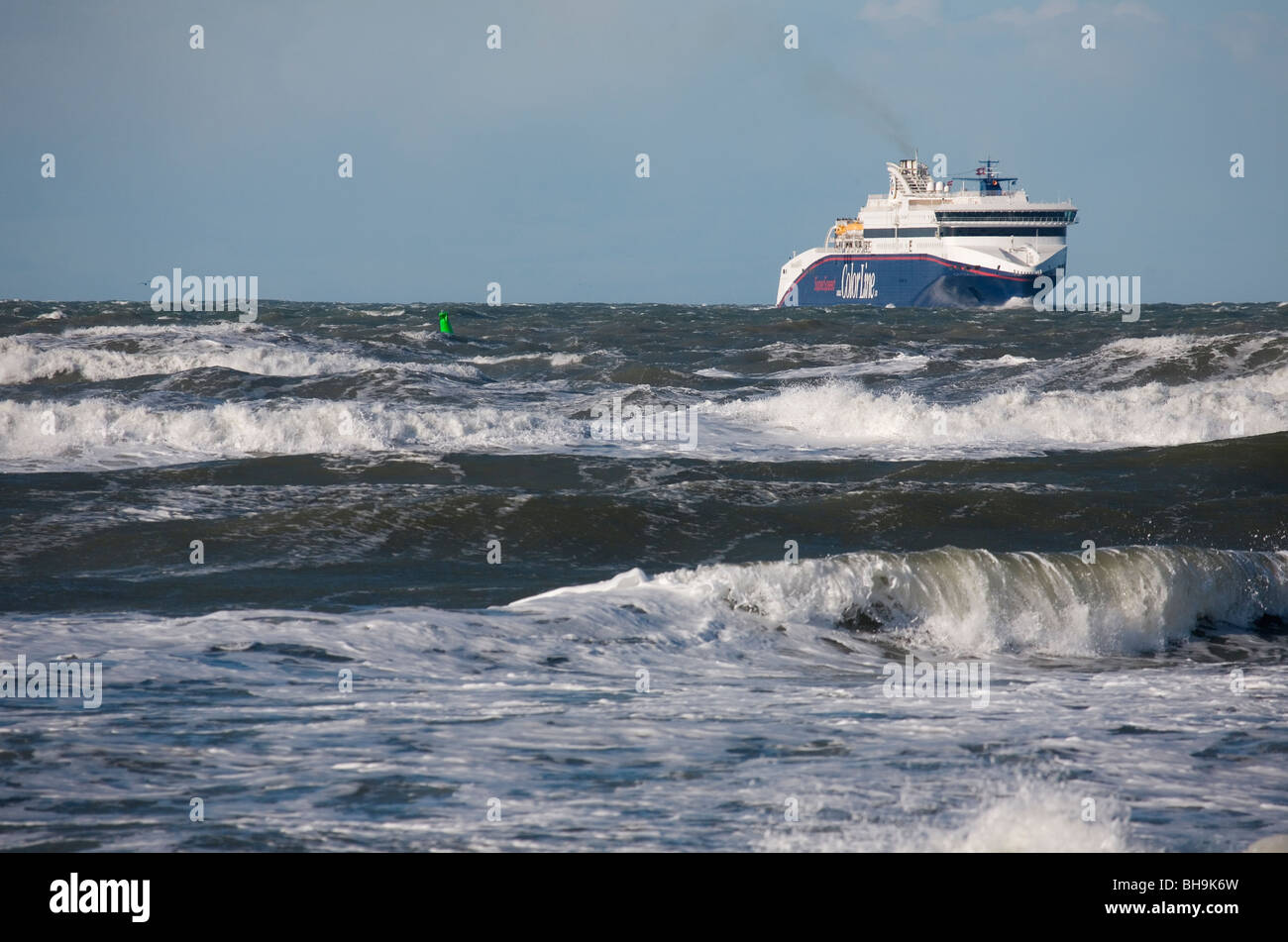 A Color Line ferry approaches Hirtshals Stock Photo - Alamy