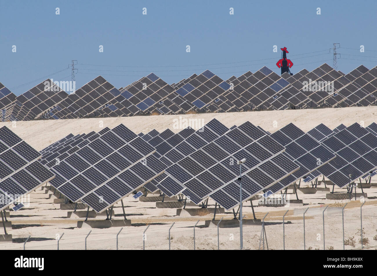 SPAIN.Solar panels creating renewable energy from the sun, with a cut ...