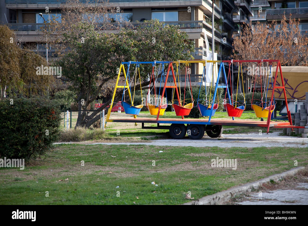 swing in a park of Thessaloniki,Greece Stock Photo - Alamy