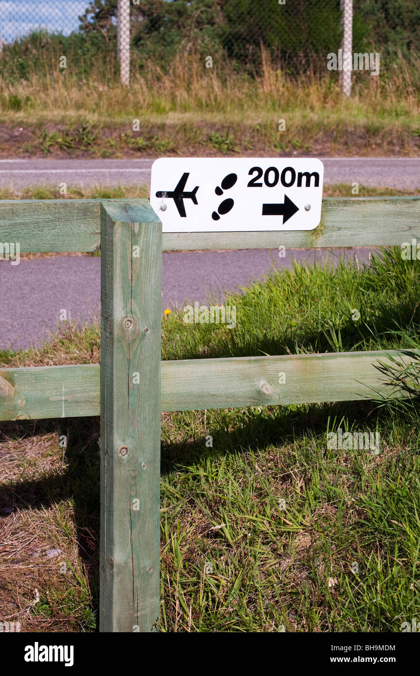 Aircraft viewing sign Stock Photo - Alamy