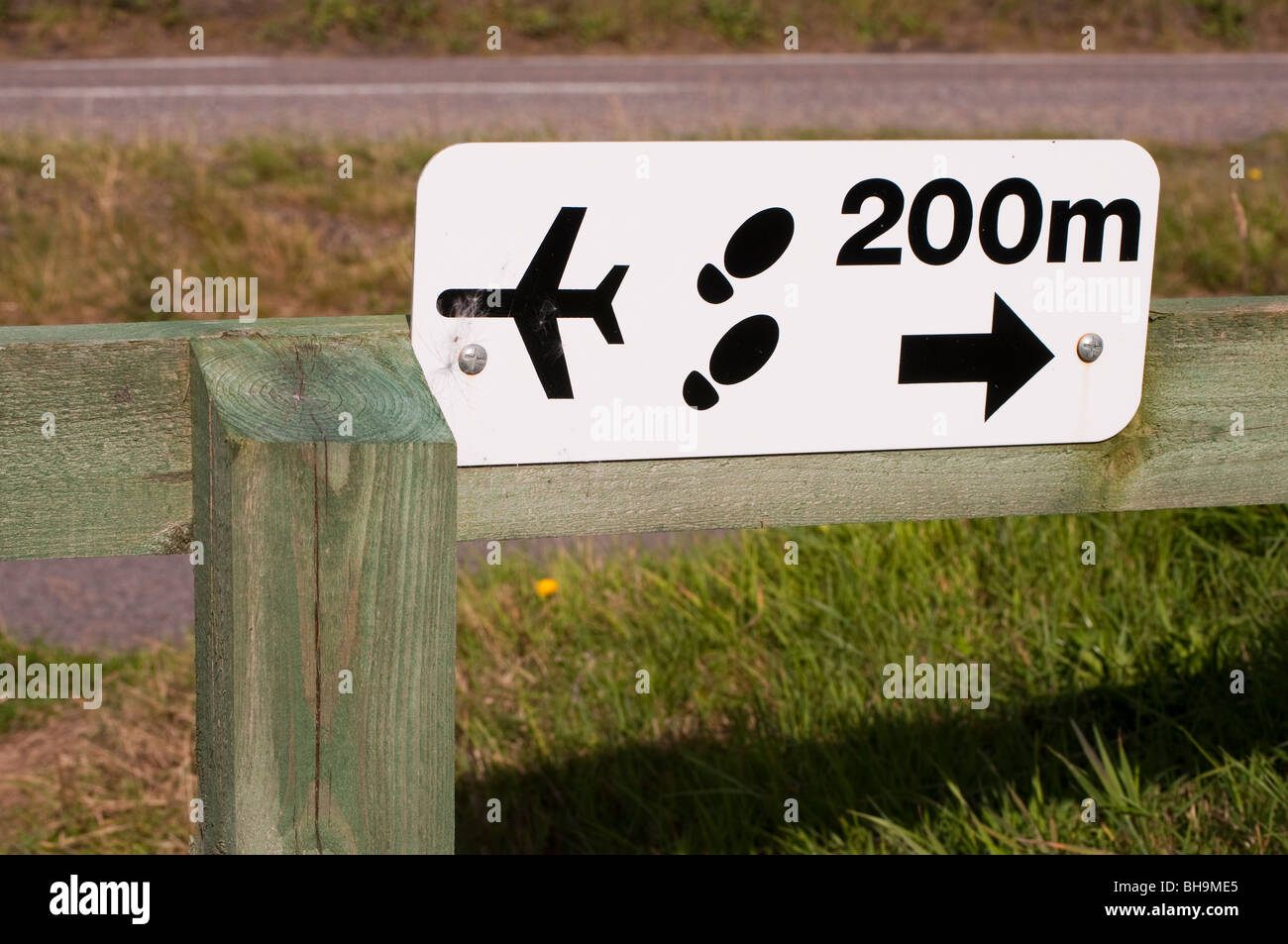 Aircraft viewing sign Stock Photo - Alamy