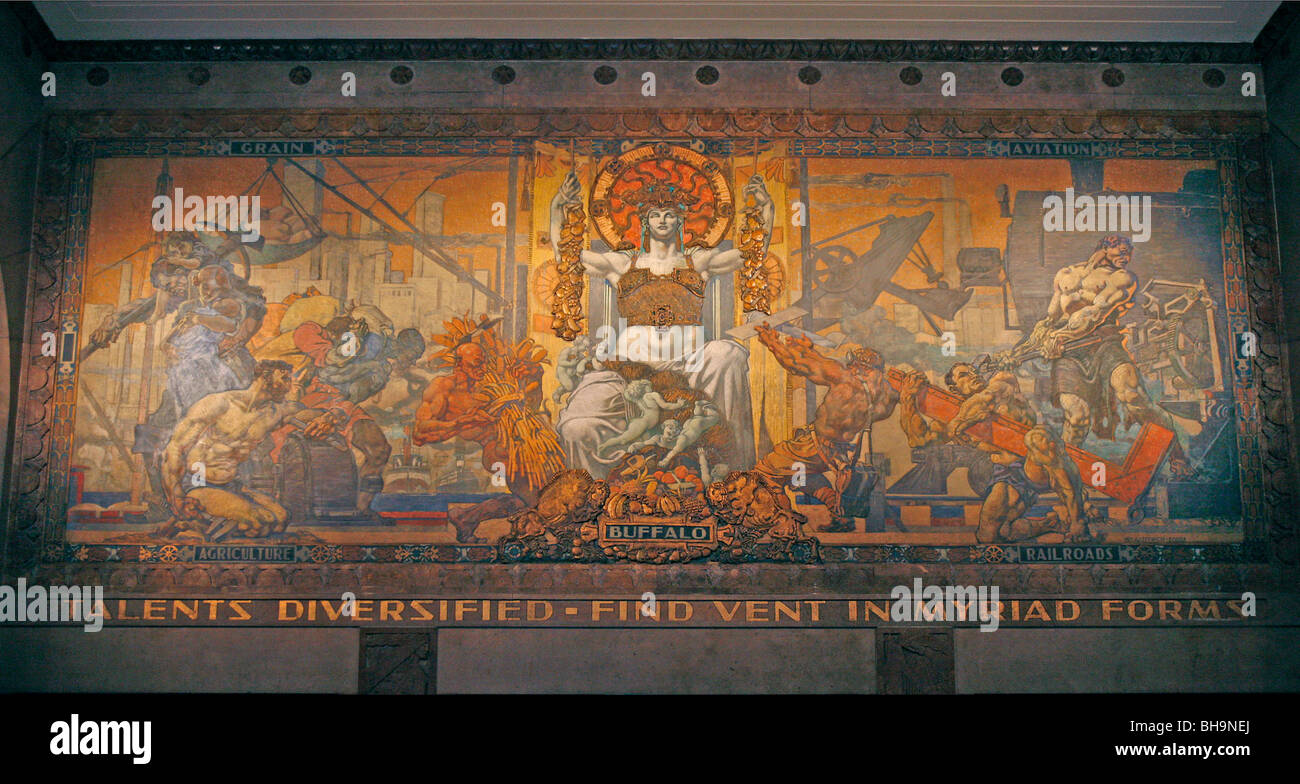 Buffalo New York City Hall mural Stock Photo - Alamy