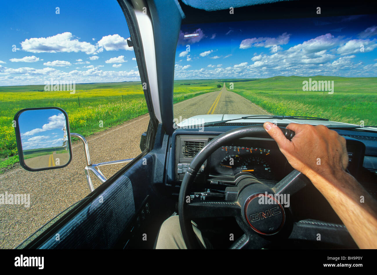 Driving across the Great Plains at Grand River National Grassland near ...