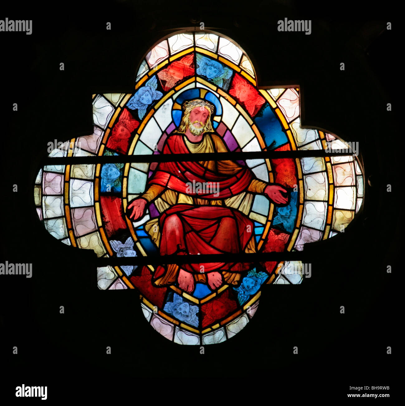 Detail from the Rose Window designed by Horatio Walter Lonsdale, Church ...