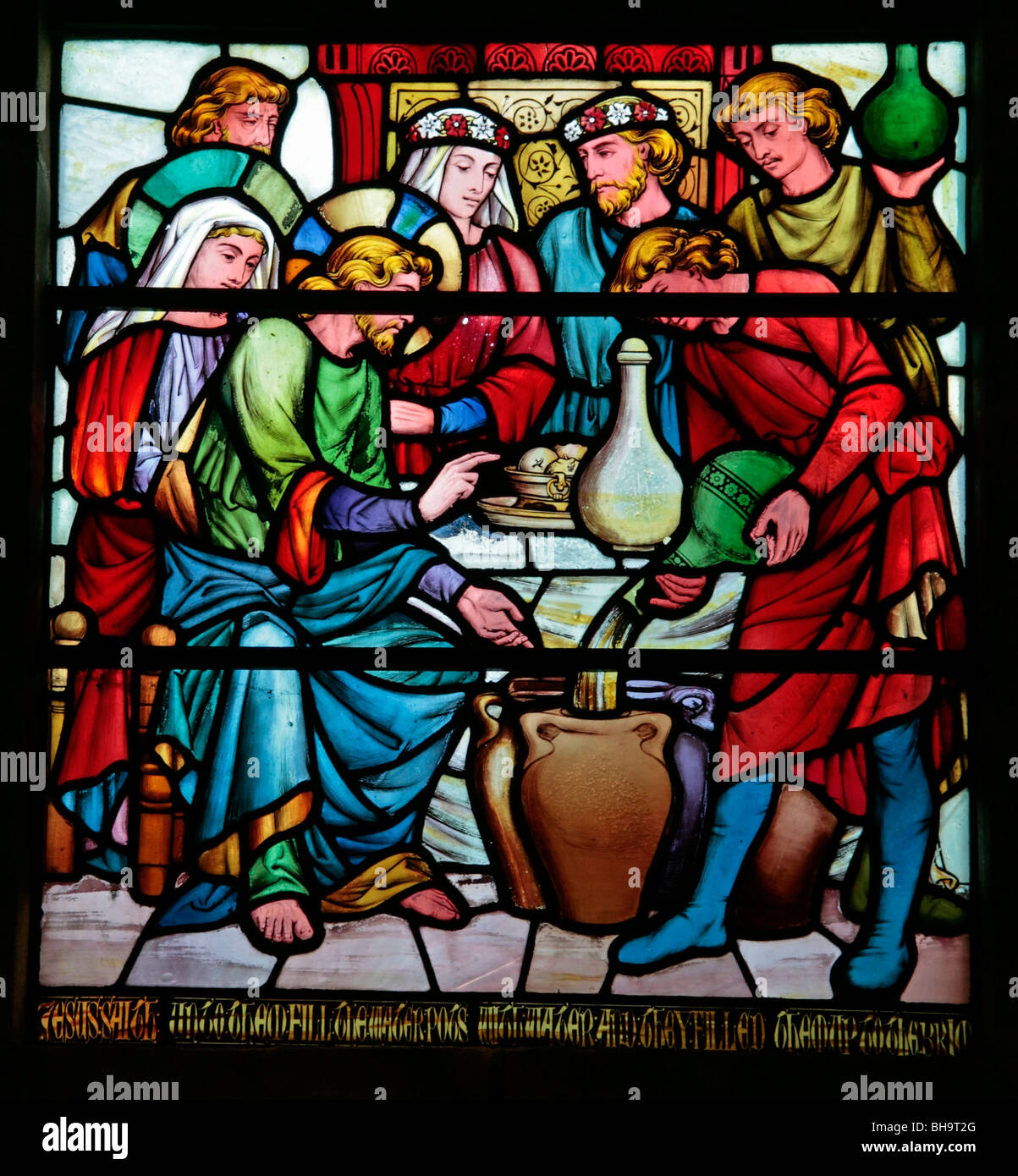 Stained glass window by Horatio Walter Lonsdale depicting Jesus turns ...