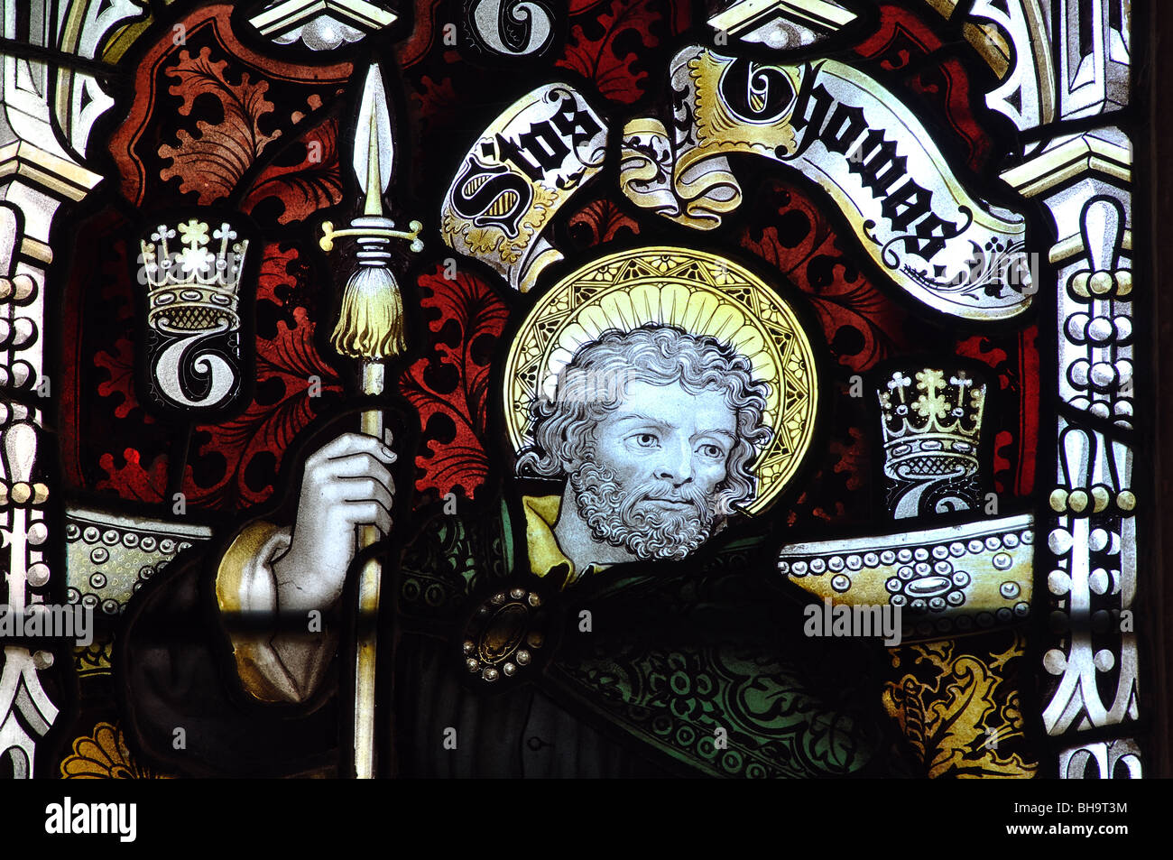 St. Thomas stained glass, Holy Cross Church, Byfield, Northamptonshire ...