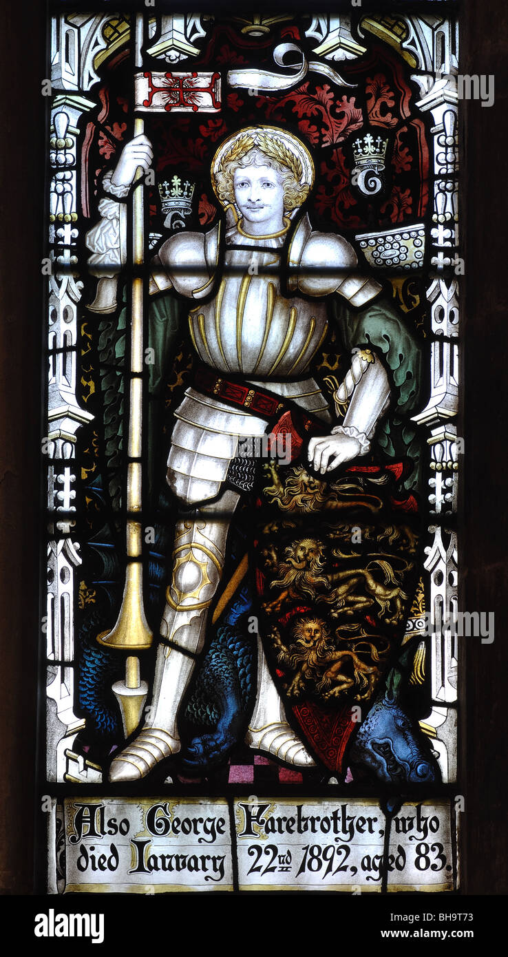 Saint george dragon stained glass hi-res stock photography and images ...