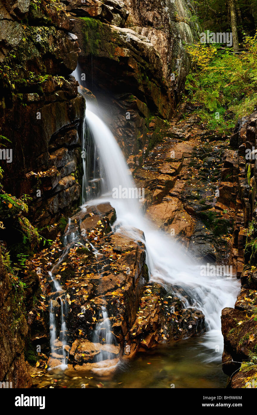 Avalanche Falls in the Flume Gorge in Franconia Notch State Park in ...
