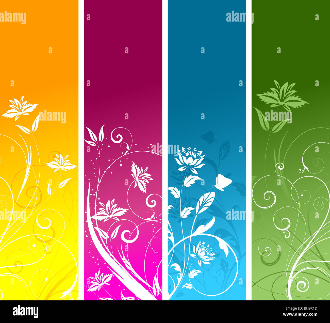 Floral border panel hi-res stock photography and images - Alamy