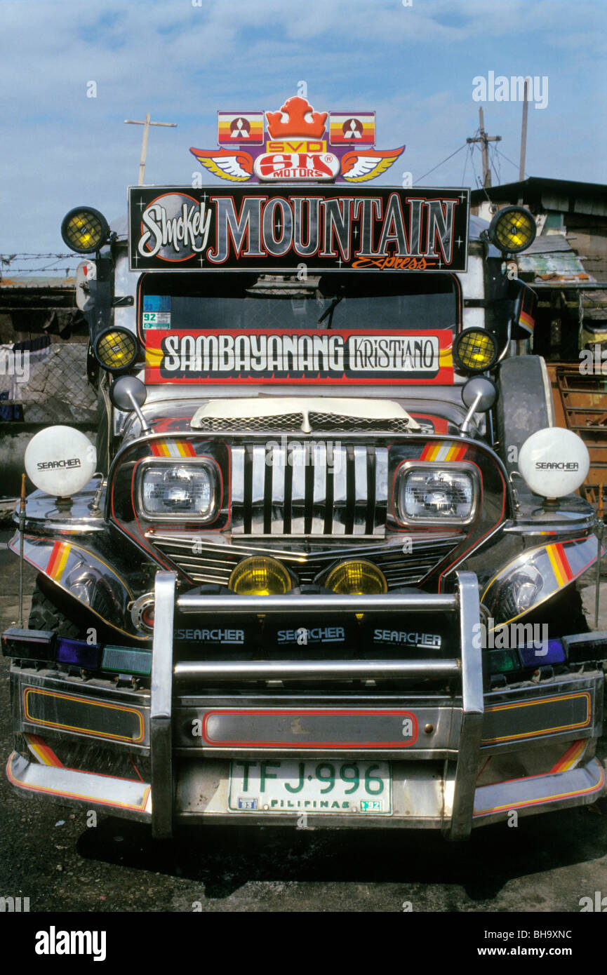 PHILIPPINES JEEPNEY PUBLIC TRANSPORT MADE WITH RECYCLED METAL. MANILA ...
