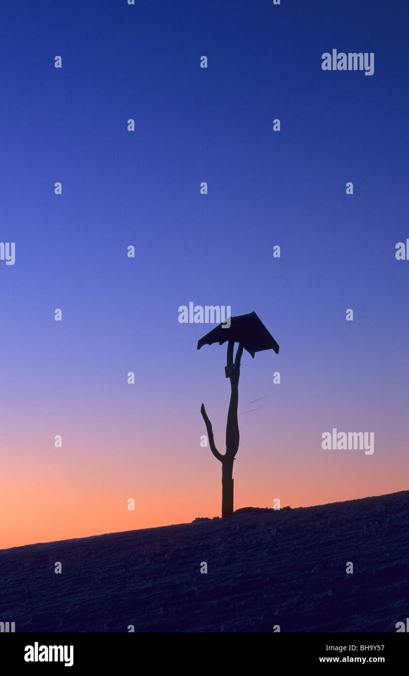 direction sign near Oberhof in winter at dusk, Germany Stock Photo - Alamy
