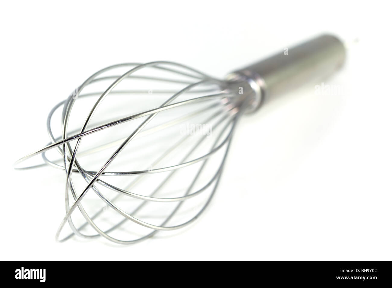 Very high resolution image of stainless steel whisk on white background ...