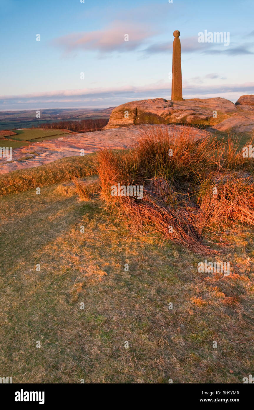 Early morning sunlight on Birchen Edge in the Peak District Stock Photo ...